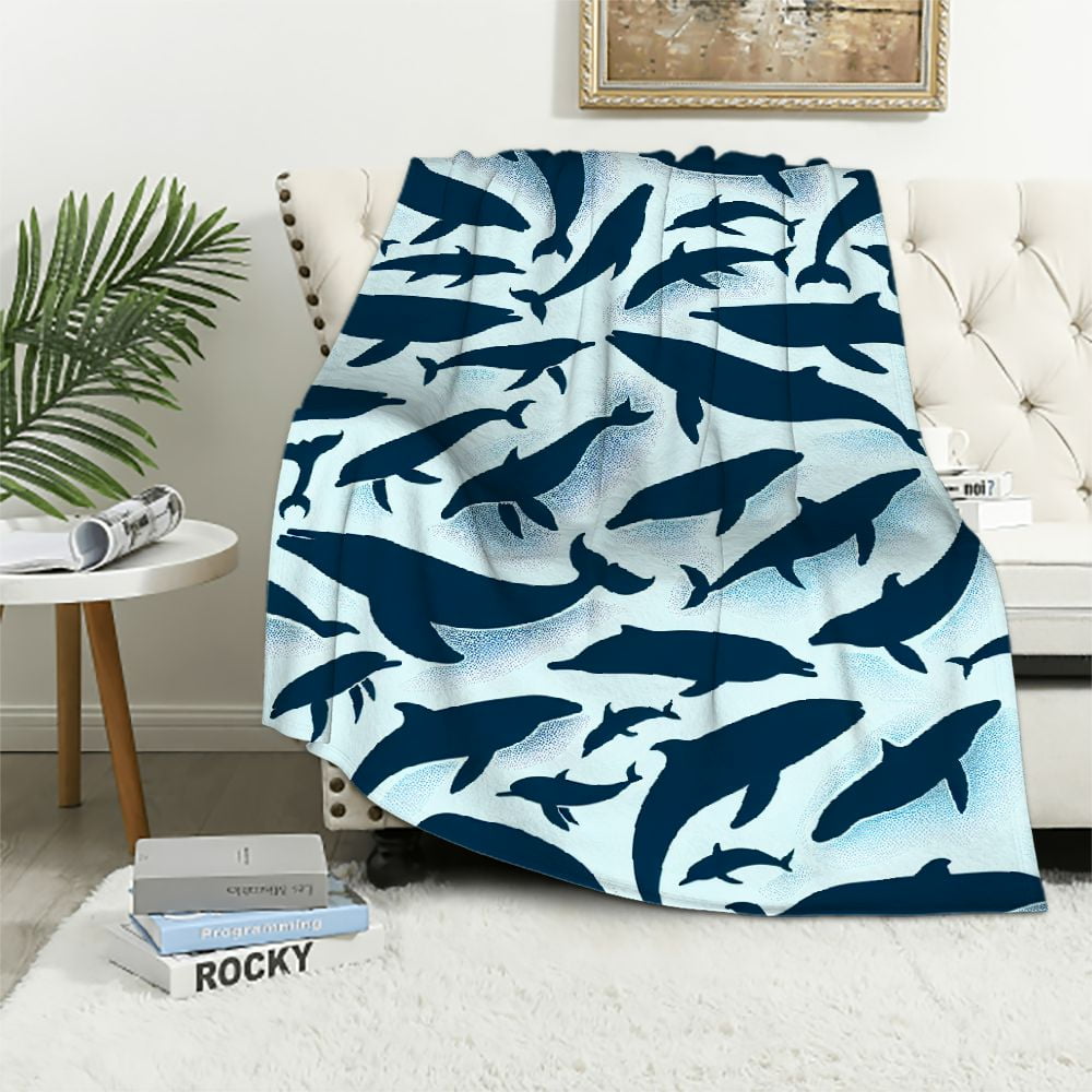 EastSmooth Blue Shark Beach Blanket Sandproof Waterproof, Large 78''×86 ...