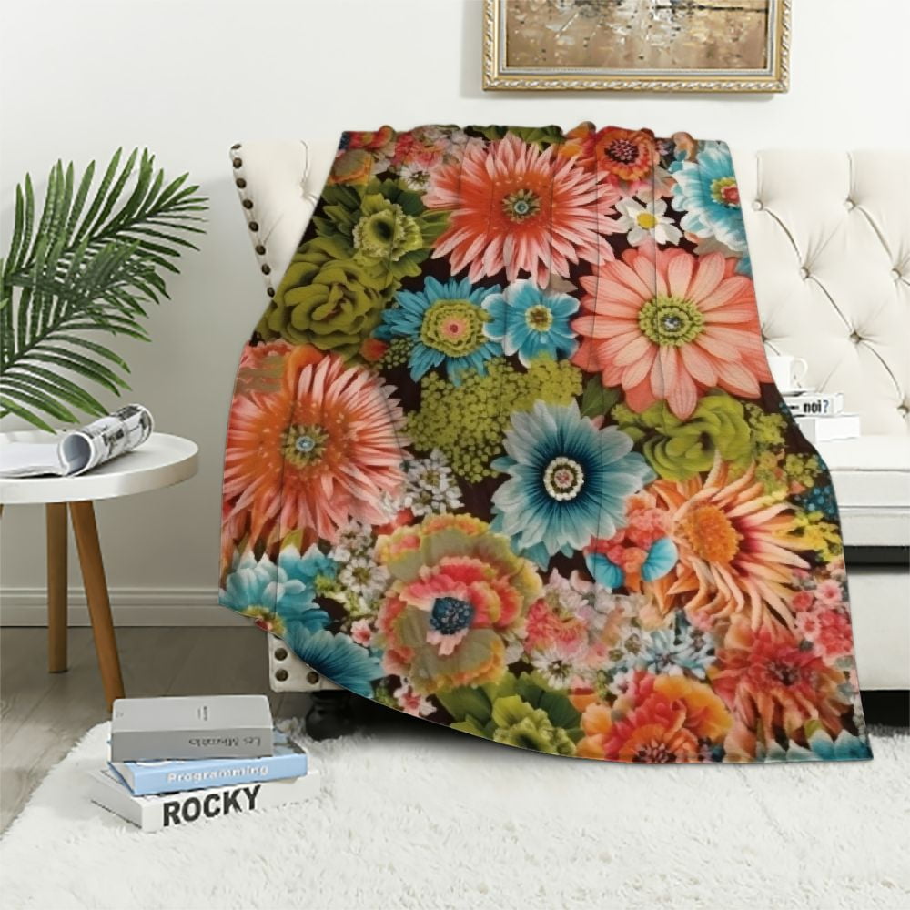 Lingy Boho Floral Blanket Bohemian Gifts for Mom Women Kids Girls ...