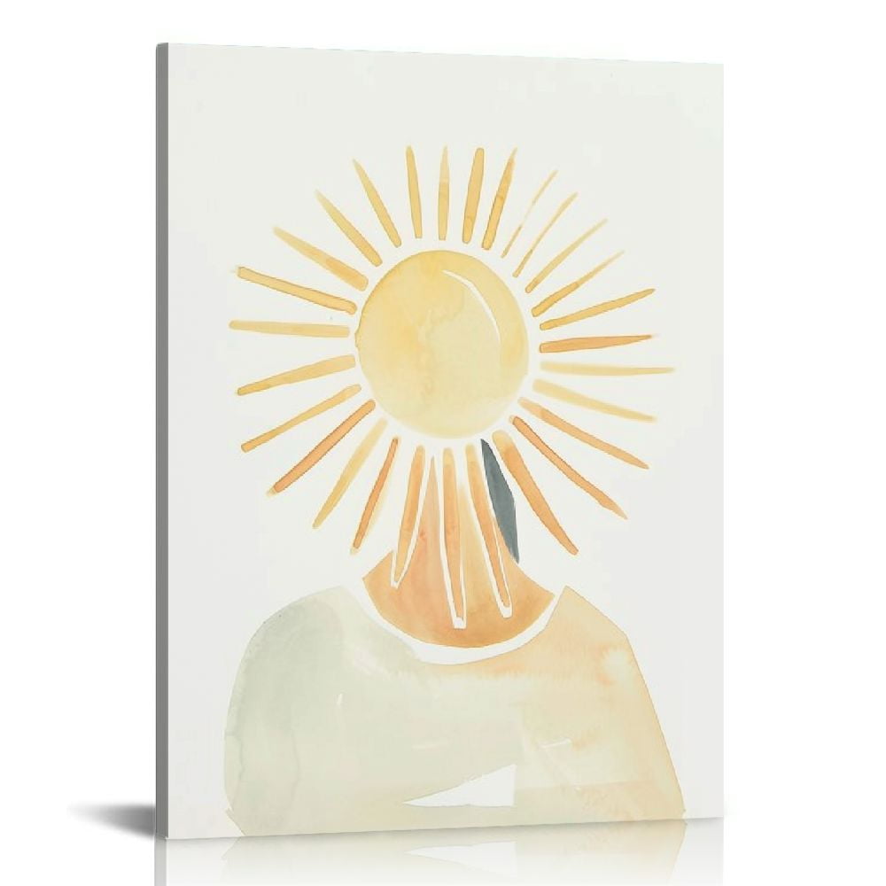 EastSmooth Boho Sun Cartoon Sunshine Wall Art, Minimalist Sun Sunset ...