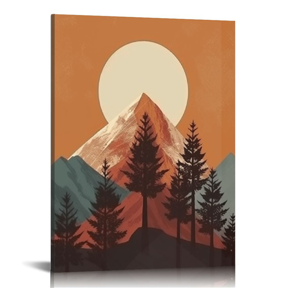 EastSmooth Boho Wall Art ,Mid-Century Modern Wall Prints, Abstract Sun ...