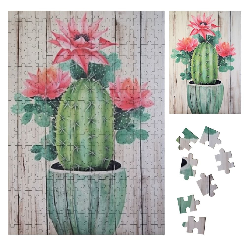 EastSmooth Cactus Flowers Wooden Jigsaw Puzzle - Vertical Impossible ...