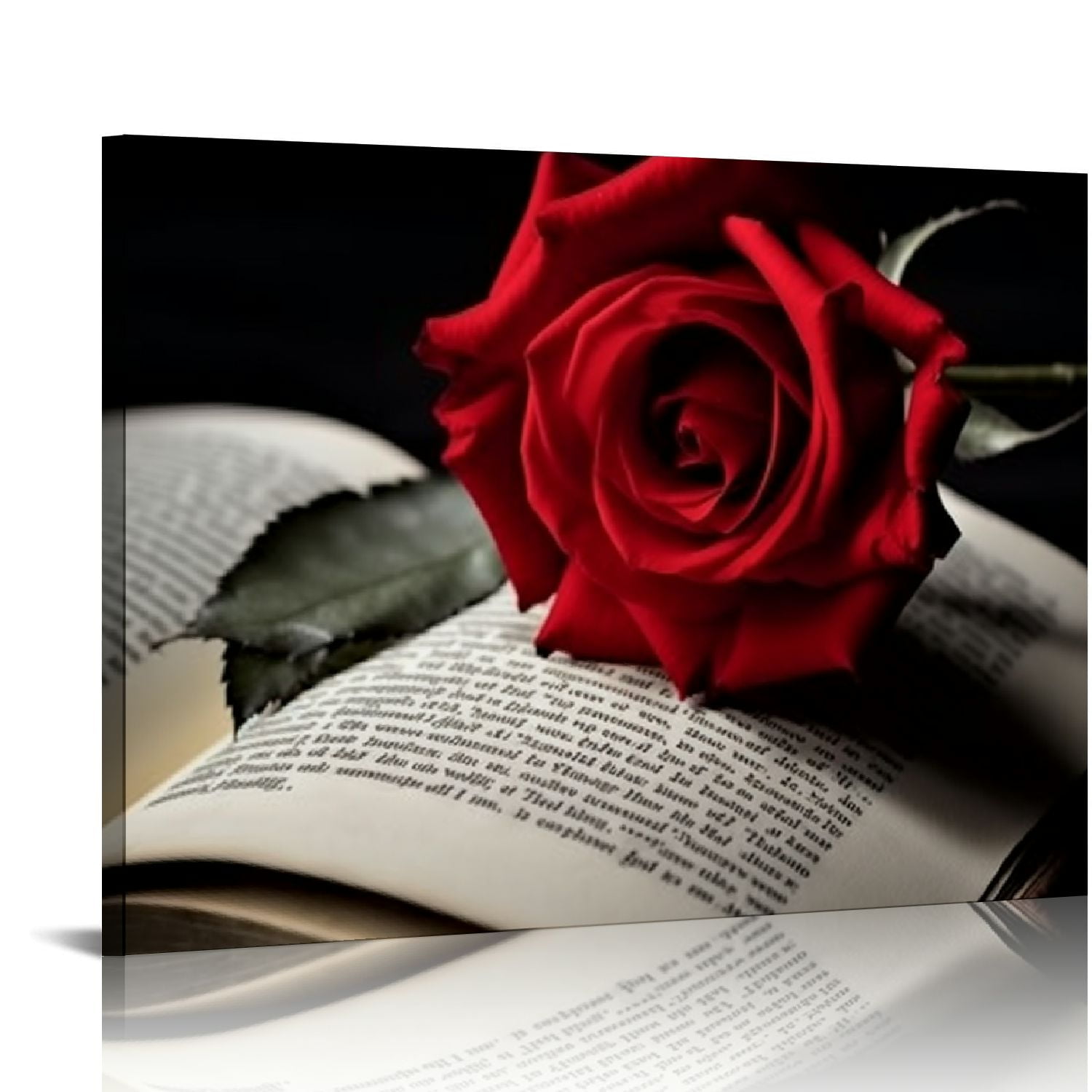 EastSmooth Canvas Print Black and White Red Rose Canvas Art Painting ...