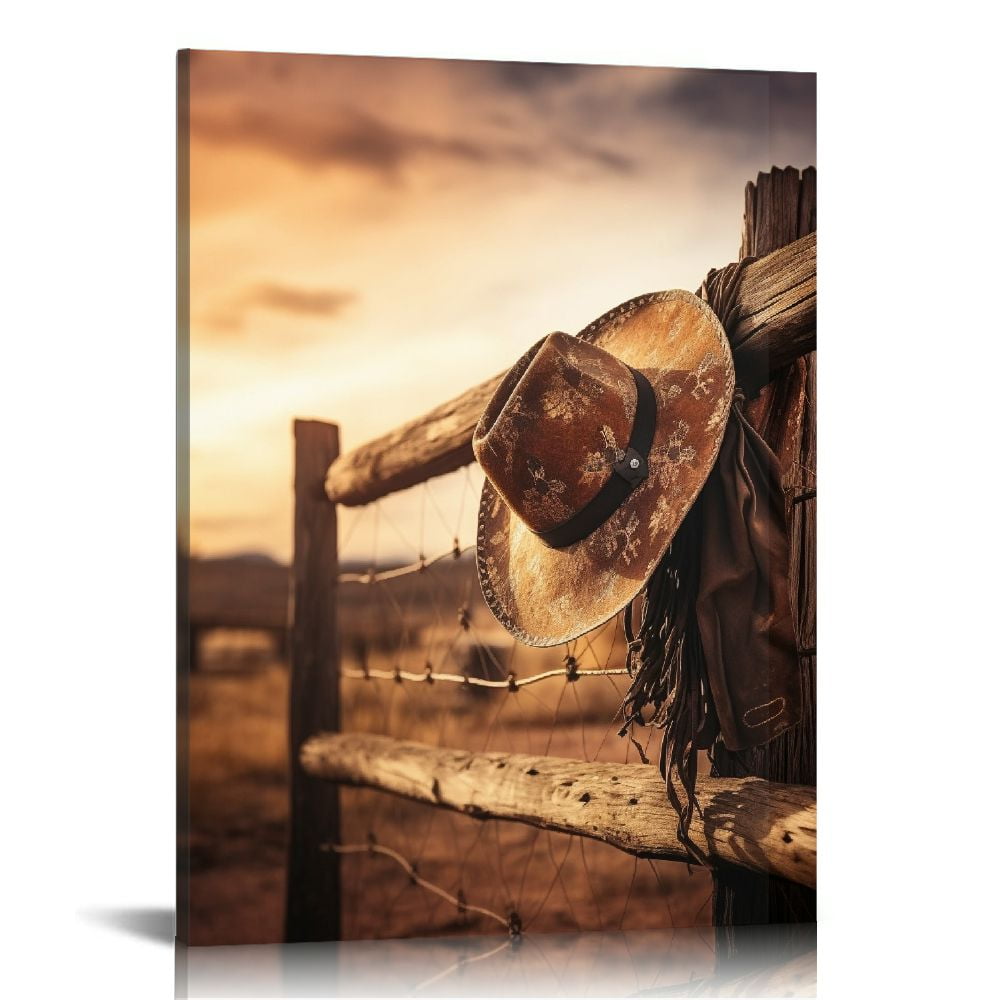 EastSmooth - Canvas Prints Wall Art American West Rodeo Cowboy White ...