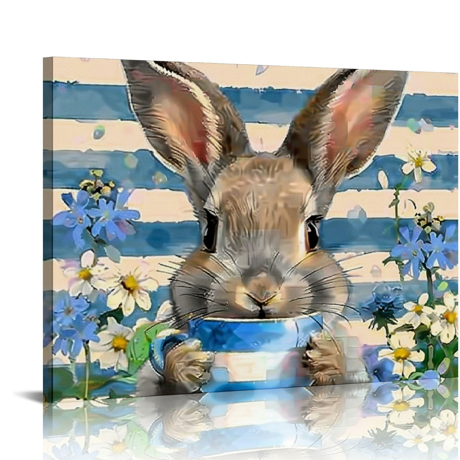Lingy Canvas Prints Wall Art Paintings Farmhouse Blue Plaid Easter ...