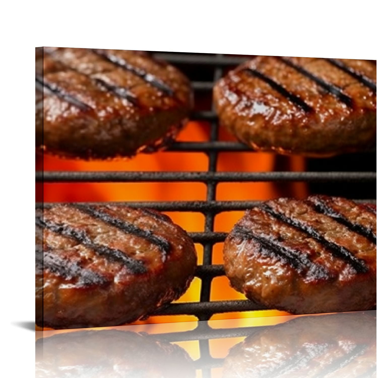 EastSmooth Canvas Wall Art Prints Pictures Hamburger Patties BBQ ...