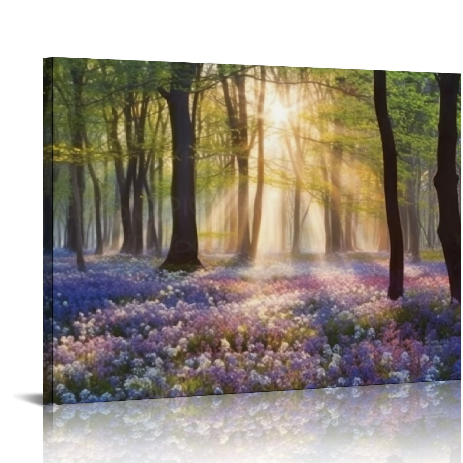 EastSmooth Canvas Wall Art Sunshine in Forests with Purple Lavender ...