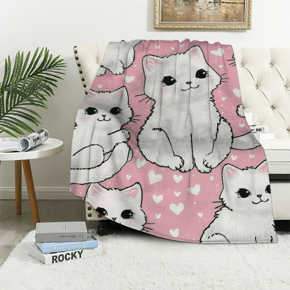 EastSmooth Cat Blanket, Cute Cat Gifts for Women Cat Lovers Teens, Cat ...