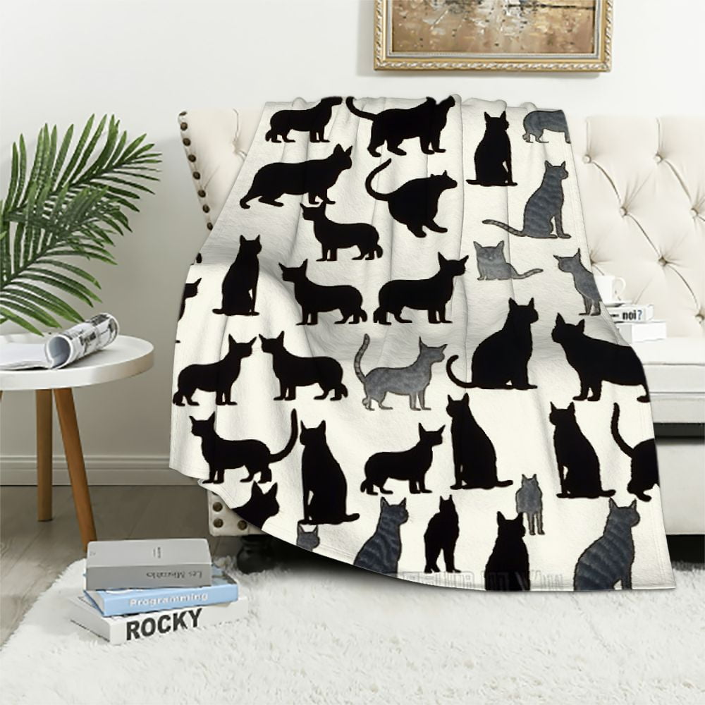 EastSmooth Cat Throw Blanket Girls Kids Cute Animals Pet Pattern Sherpa ...