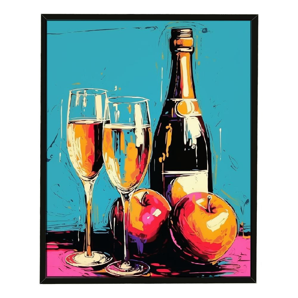 EastSmooth Champagne Picture Colorful Wine Glass Art Print Cocktail ...