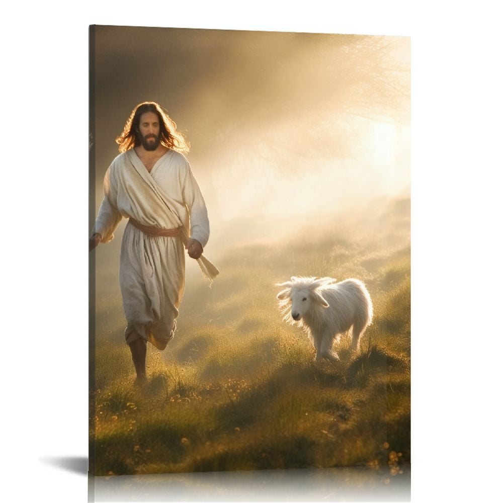 EastSmooth Christian Wall Decor Jesus and Lamb Canvas Wall Art ...