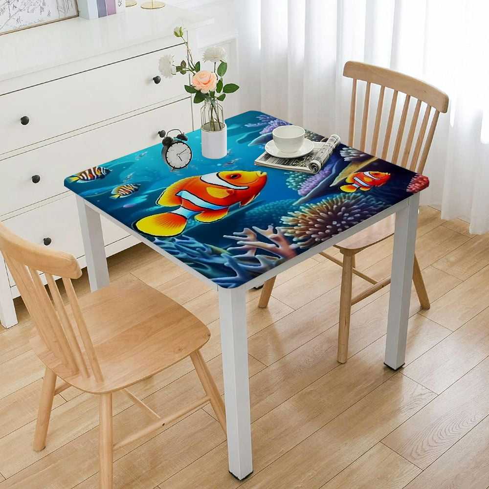 EastSmooth Clown Fish Sea Turtle Coral Reef Square Tablecloth Great for ...
