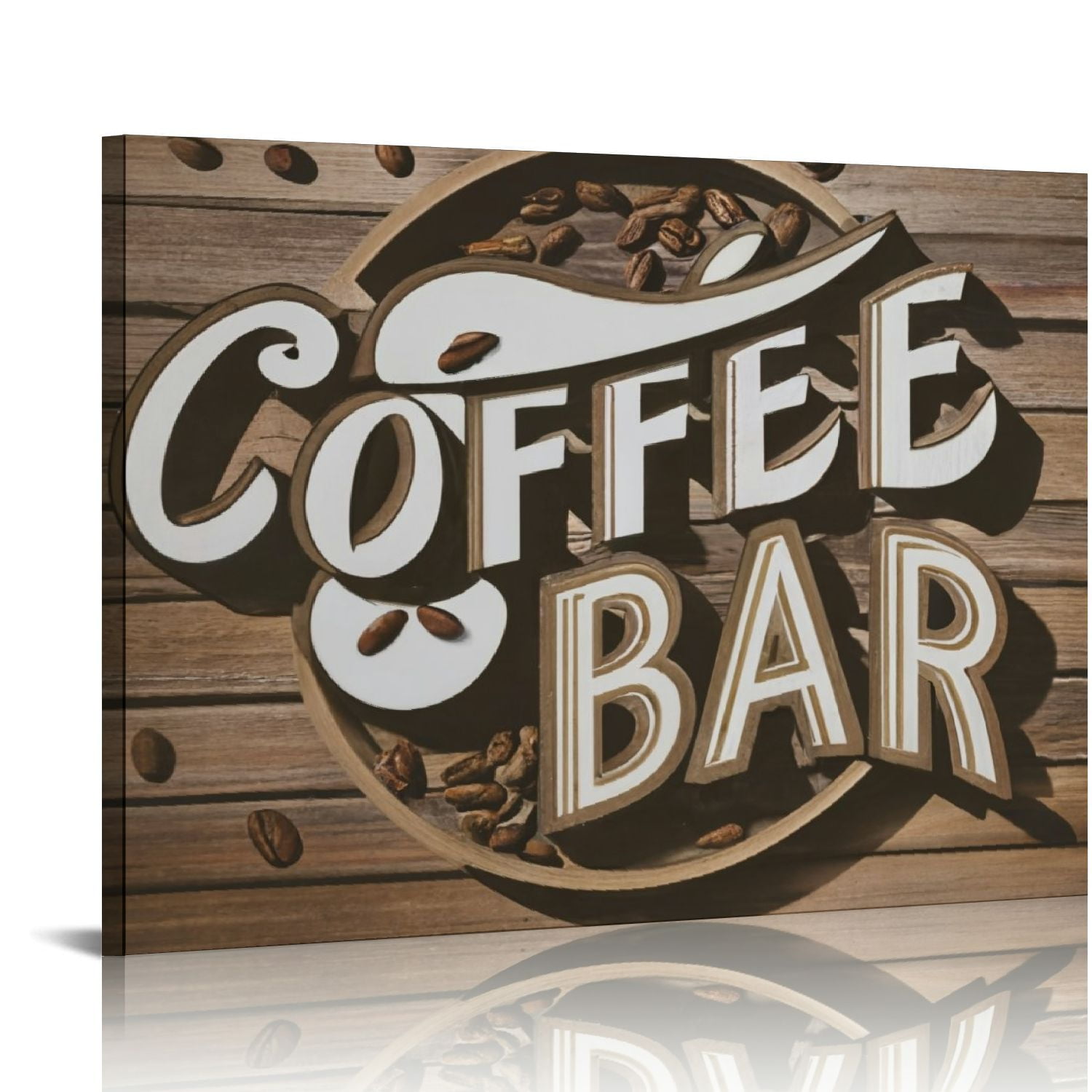 EastSmooth Coffee Bar Decor Sign Wall Art Canvas Prints White Words ...