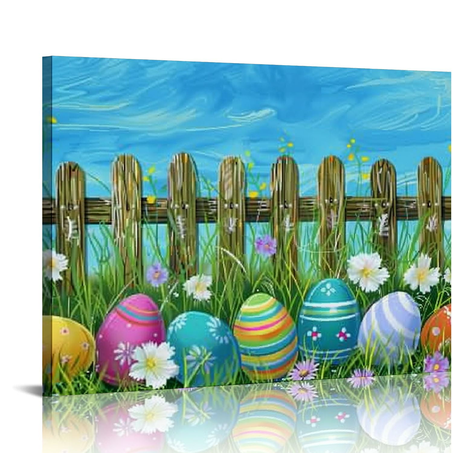 QCPP Colorful Easter Egg Bunny Canvas Wall Art Bedroom, Prints Pictures ...