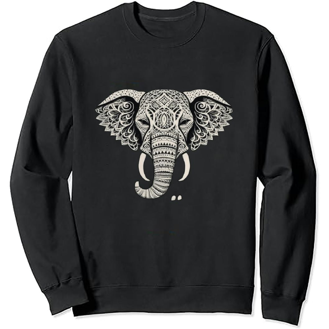 EastSmooth Cool Yoga Elephant Sweatshirt ~ Boho Elephant Sweatshirt ...
