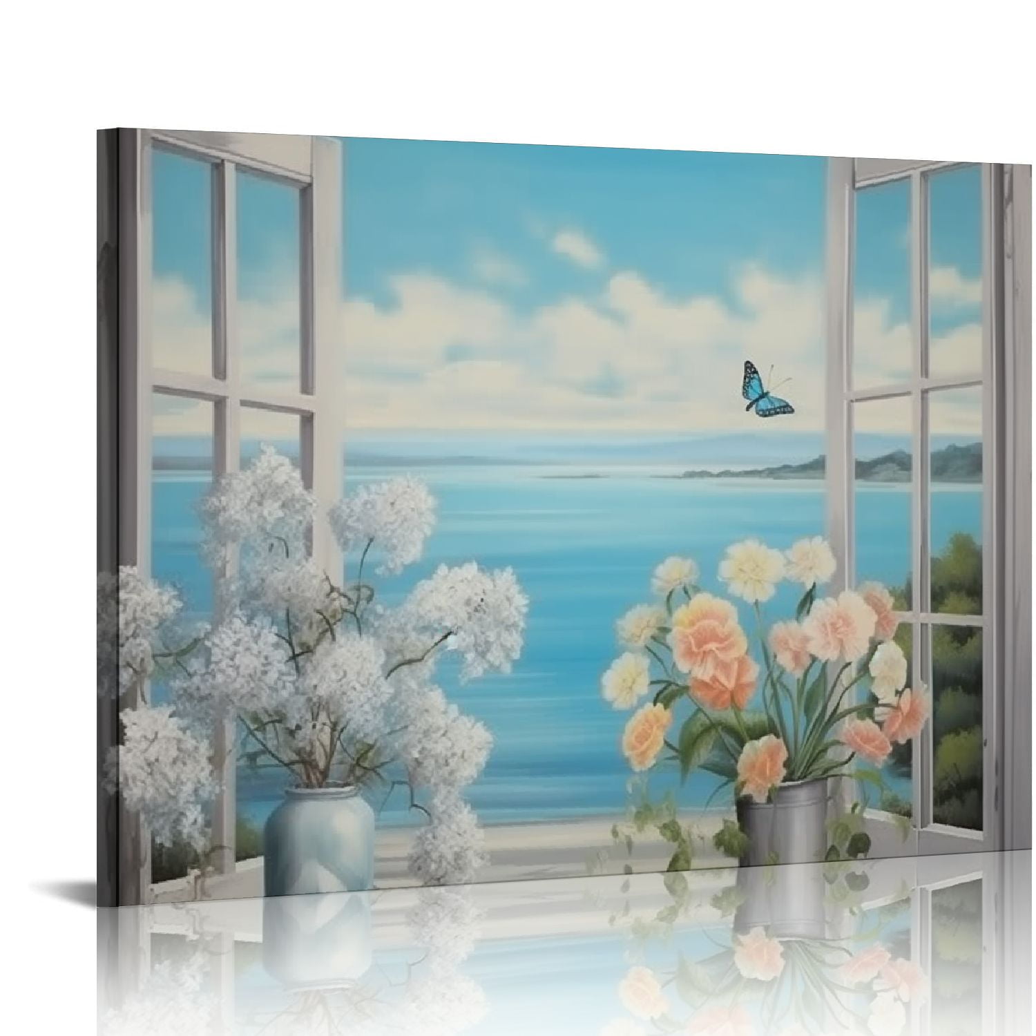 EastSmooth Cotton Hydrangea Bathroom Wall Art Farmhouse Flower ...