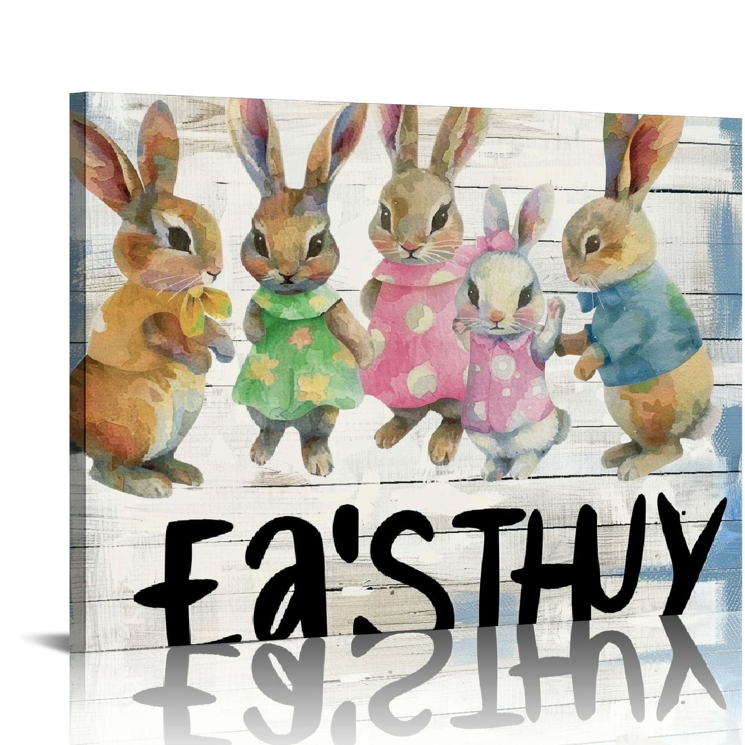QCPP Country Farmhouse Easter Canvas Print Wall Art Decor Every Bunny Welcome Sign Painting ...