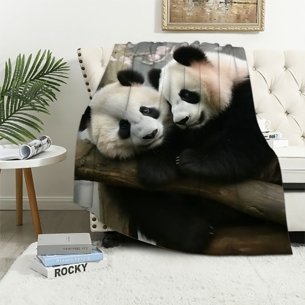 EastSmooth Custom Cute and Lovely Panda Bed/Sofa Soft Throw Blanket ...