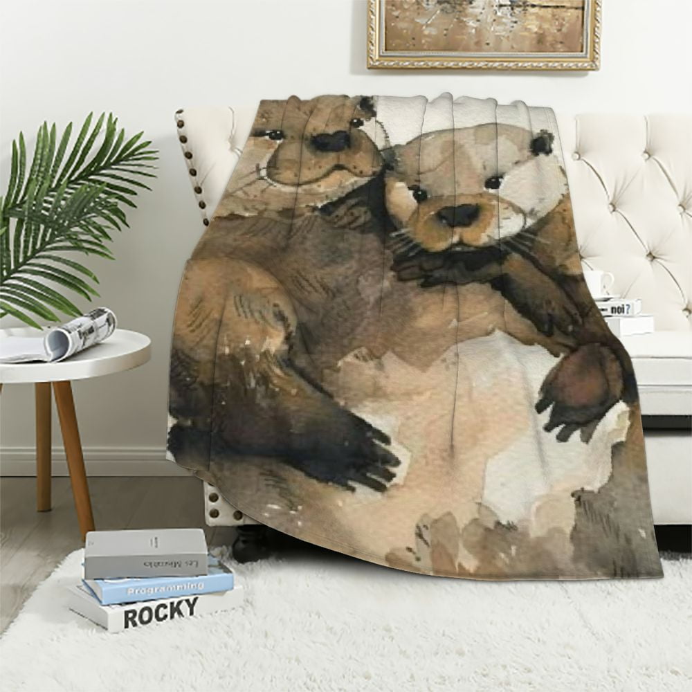 QCPP Custom Throw Blanket,Blue Australian Animals Watercolor Wildlife ...