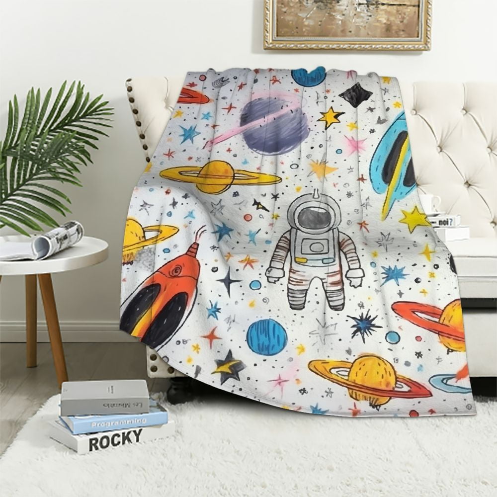 EastSmooth Cute Astronauts Pattern Throw Blanket Gifts for Men Women ...