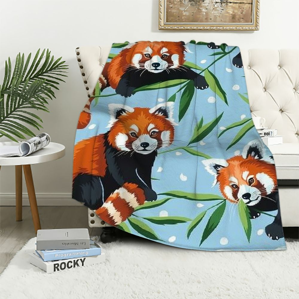 Lingy Cute Red Panda Blanket Bedding Super Soft Lightweight Flannel ...