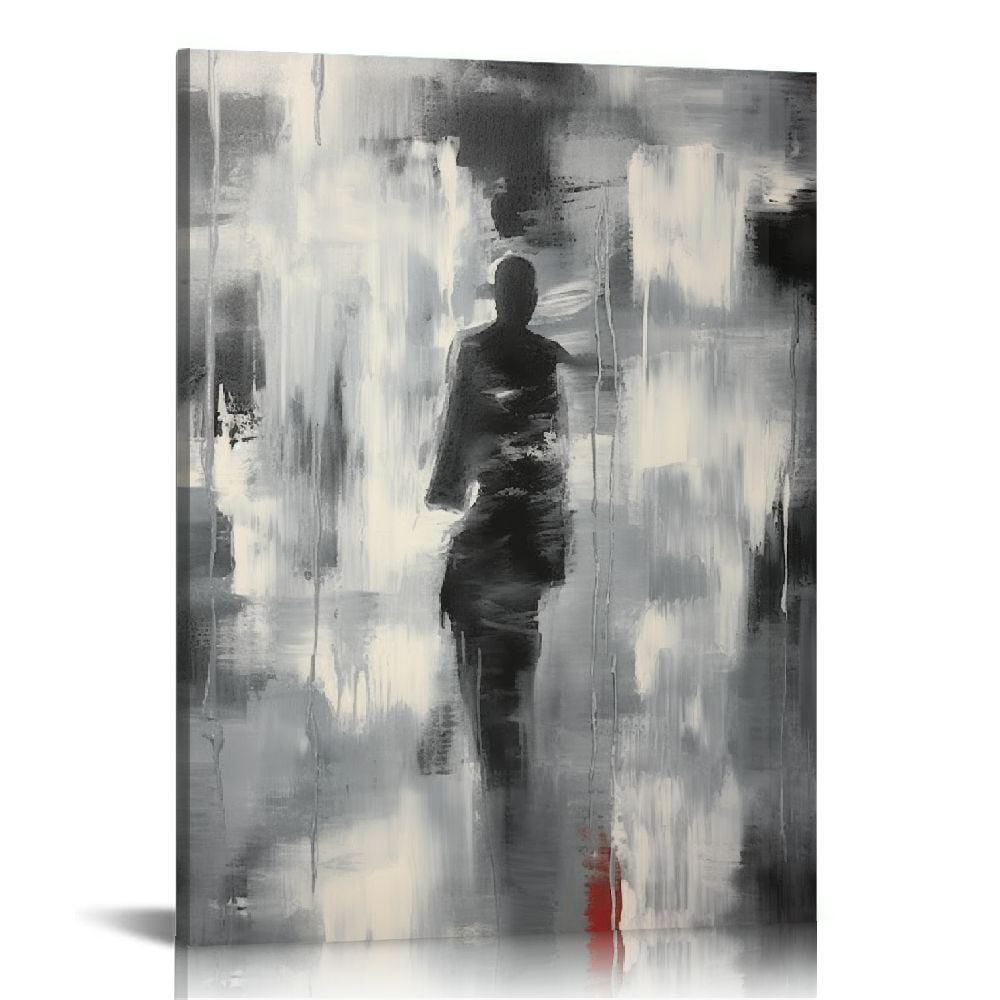 EastSmooth Deco Canvas Abstract Shadow Movement Framed Wall Art with ...