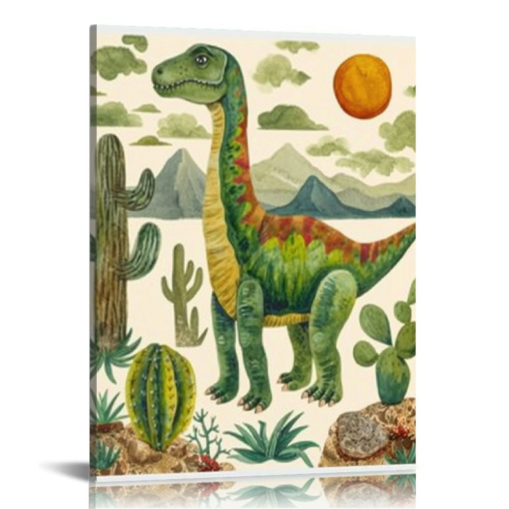 EastSmooth Dinosaur Nursery Art Print, Kids Words Wall Art Cartoon ...