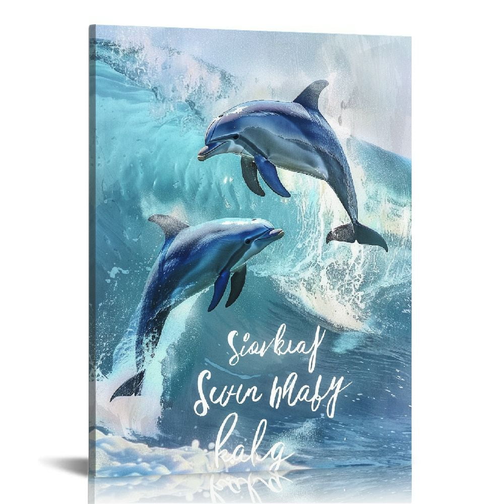 EastSmooth Dolphin Bathroom Decor Wall Art Ocean Coastal Wall Decor ...