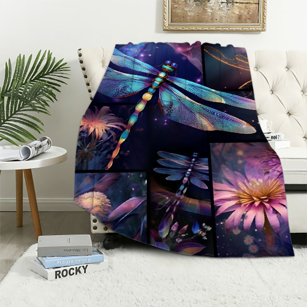 EastSmooth Dragonfly Throw Blanket Dragonfly Blanket Gifts for Women ...