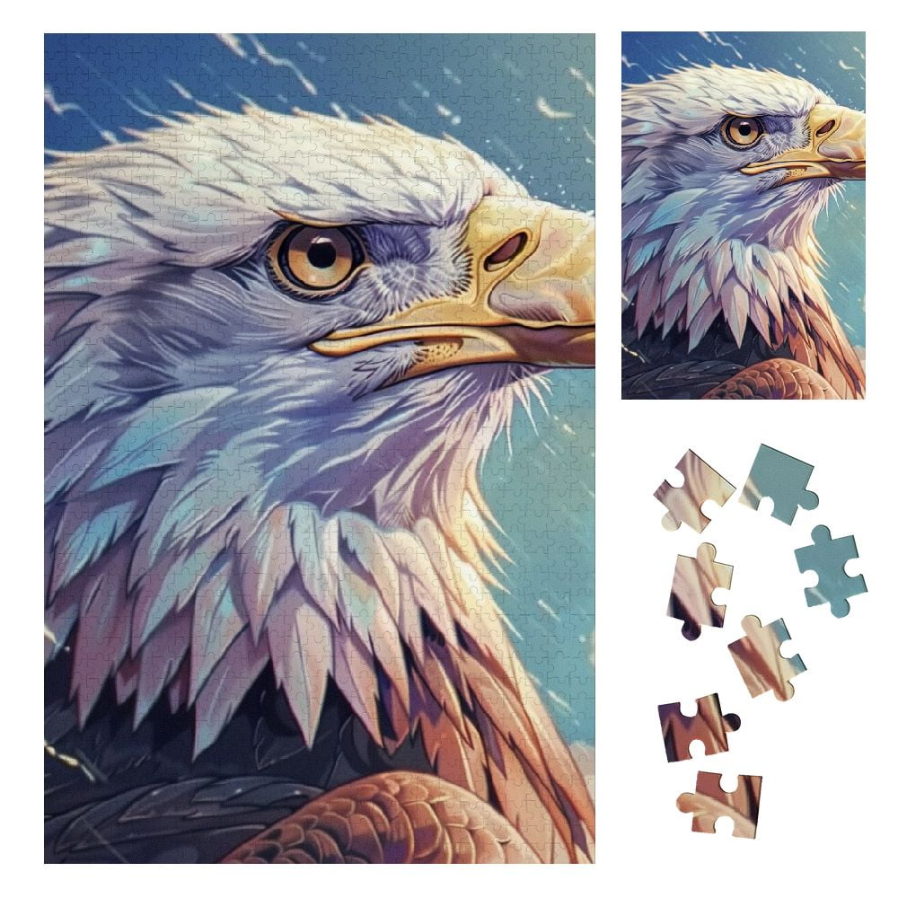 QCPP Eagle Clouds Sky Wood Jigsaw Puzzle Vertical Challenging Difficult ...