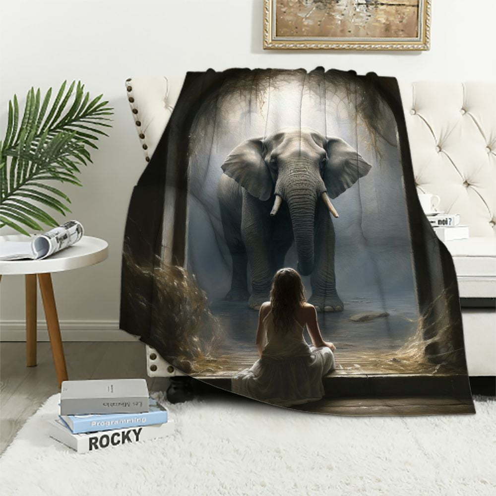 EastSmooth Elephant Blanket Elephant Gifts for Women Starry Sky ...