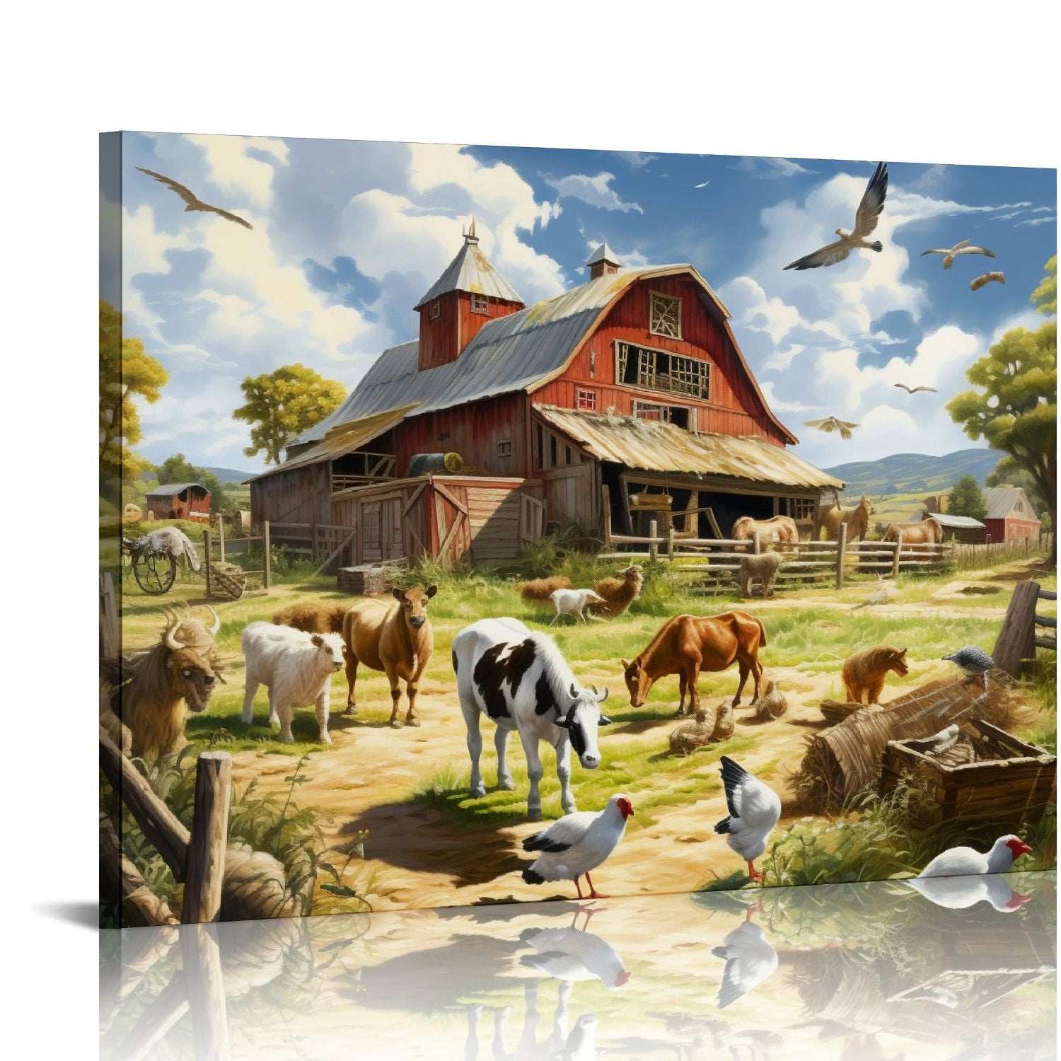 EastSmooth Farmhouse Wall Art Rustic Highland Cow Pictures Kitchen ...