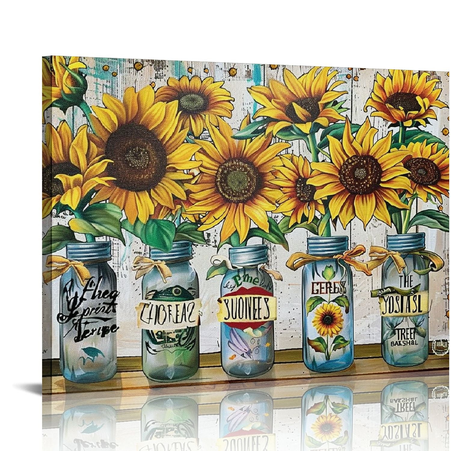 EastSmooth Farmhouse Wall Decor Rustic Sunflower Wall Art Inspirational ...