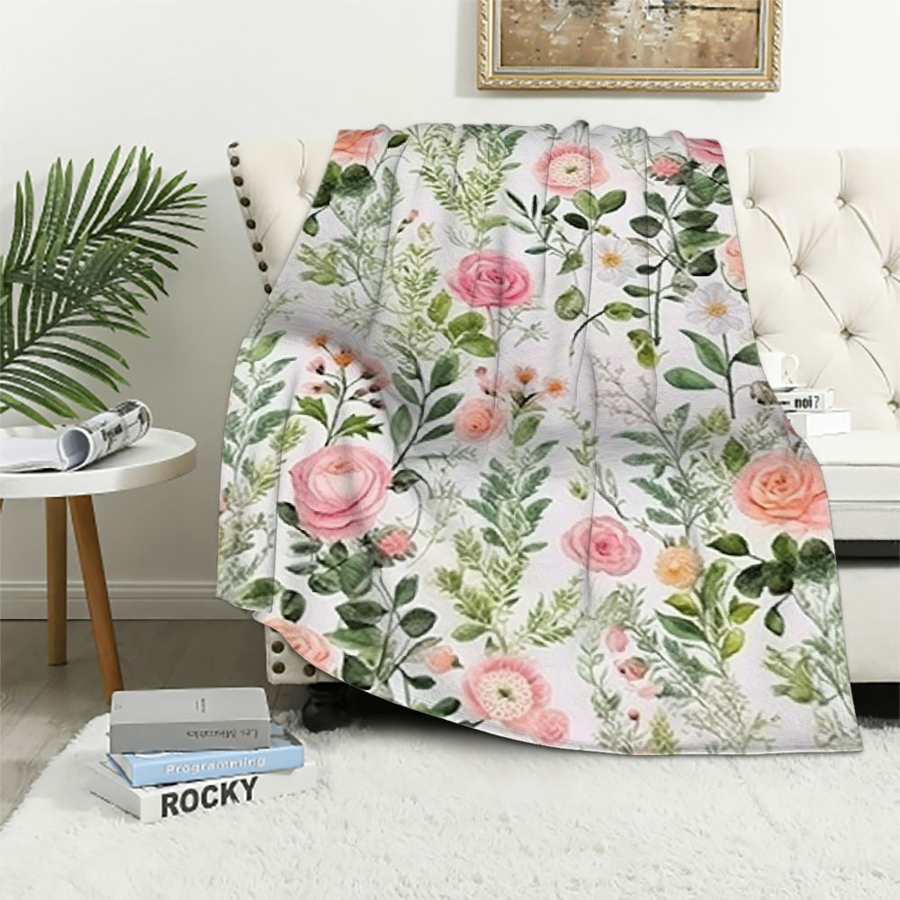 Lingy Floral Blanket Flower Blanket Botanical Spring Flowers Blanket ...