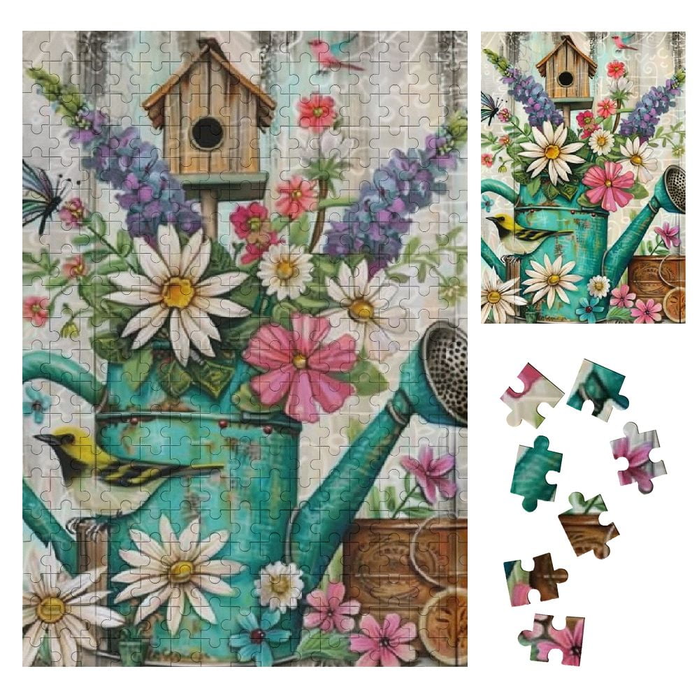 EastSmooth Flowers Birdhouse Whimsical Wooden Puzzle Vertical Board Impossible Wooden Puzzles ...