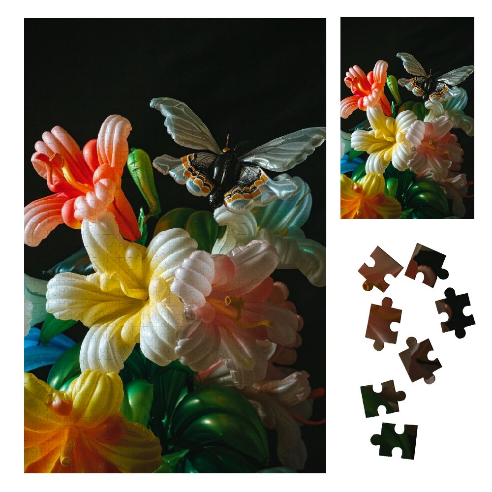 QCPP Flowers Butterfly Wooden Jigsaw Puzzle Vertical Challenging ...