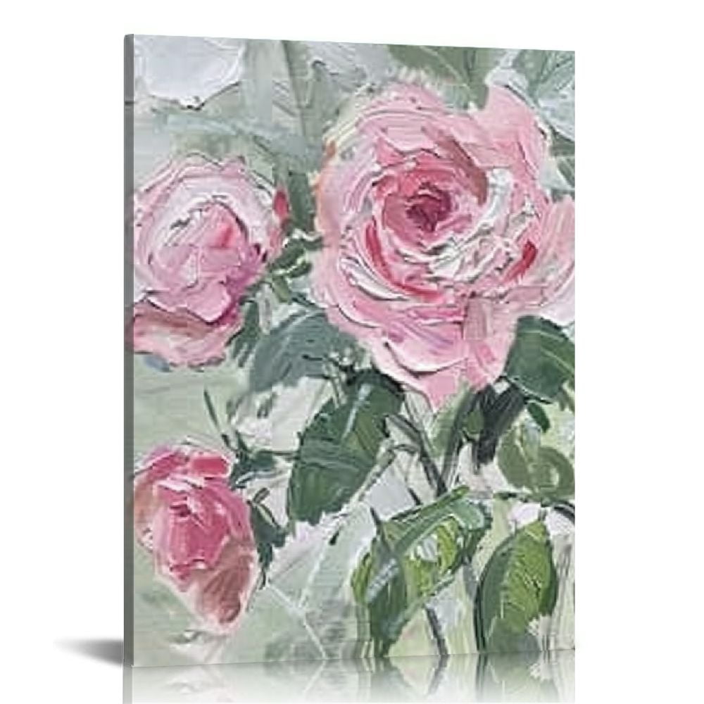 EastSmooth Flowers Pictures Wall Decor Rose Wall Art Pink Floral Canvas ...