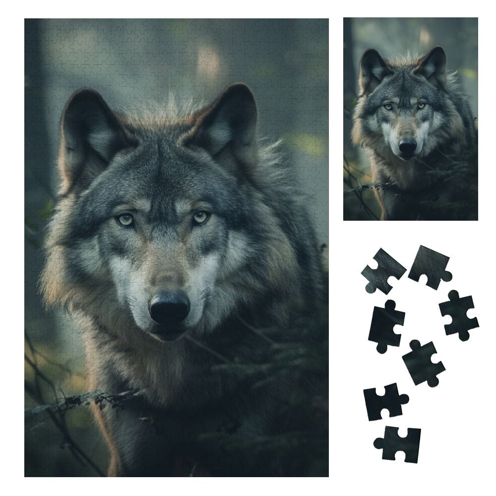 EastSmooth Forest Wolf Wooden Jigsaw Puzzle Vertical Challenging ...