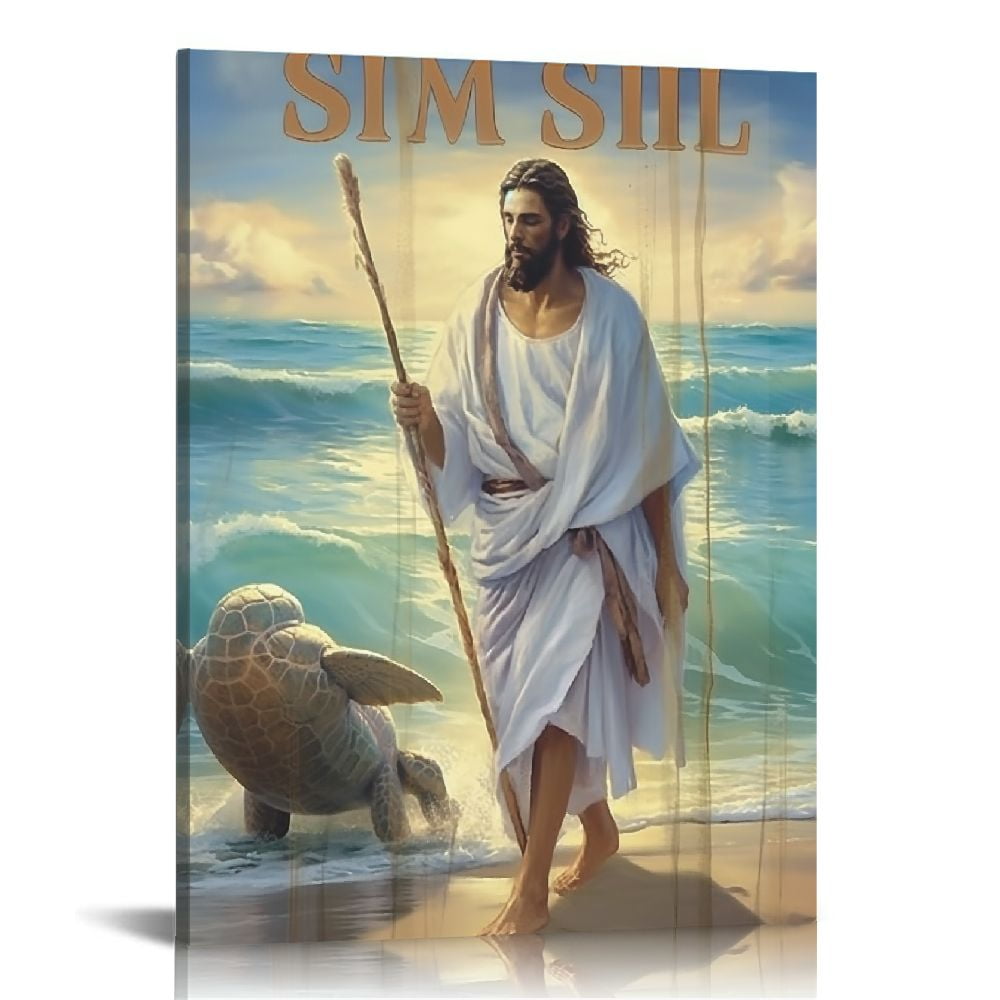 EastSmooth Framed Jesus Canvas Wall Art Christian Pictures Decor Jesus ...