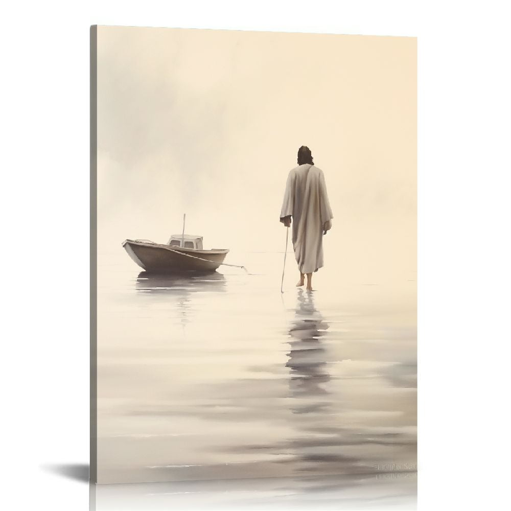 EastSmooth Framed Jesus Wall Art Christian Bible Canvas Wall Decor God ...