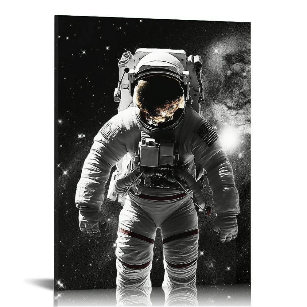 EastSmooth Framed Space Wall Decor Outer Space Canvas Wall Art Prints & Posters Black and White ...