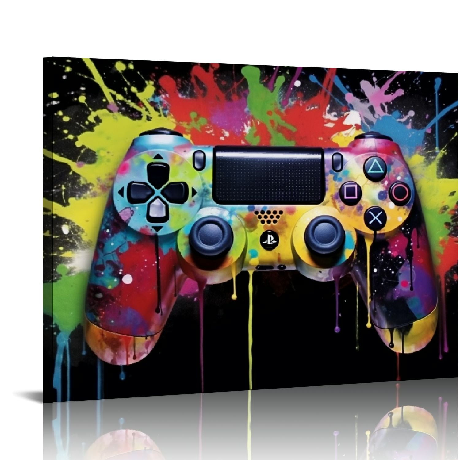 EastSmooth Gamepad Graffiti Framed Canvas Wall Art Set, Gamer Room Wall ...