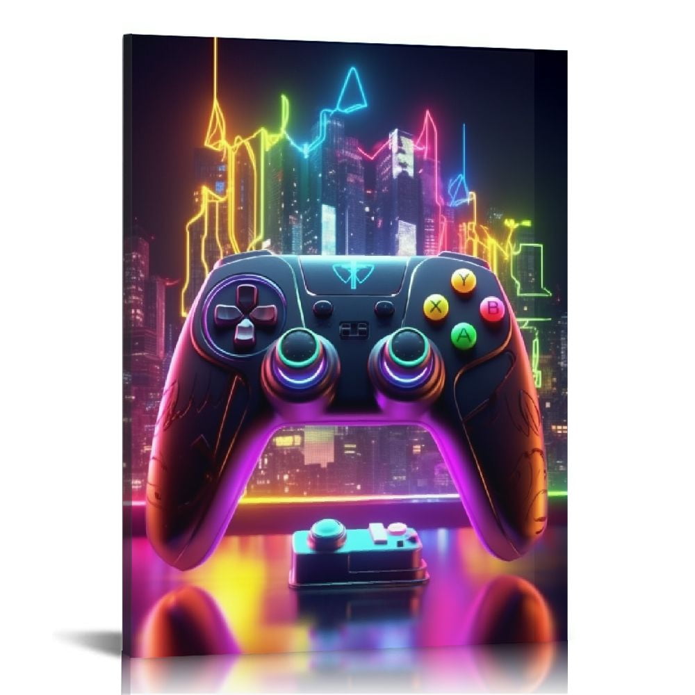EastSmooth Gaming Controller Wall Art Game Wall Decor, Retro Video Game ...