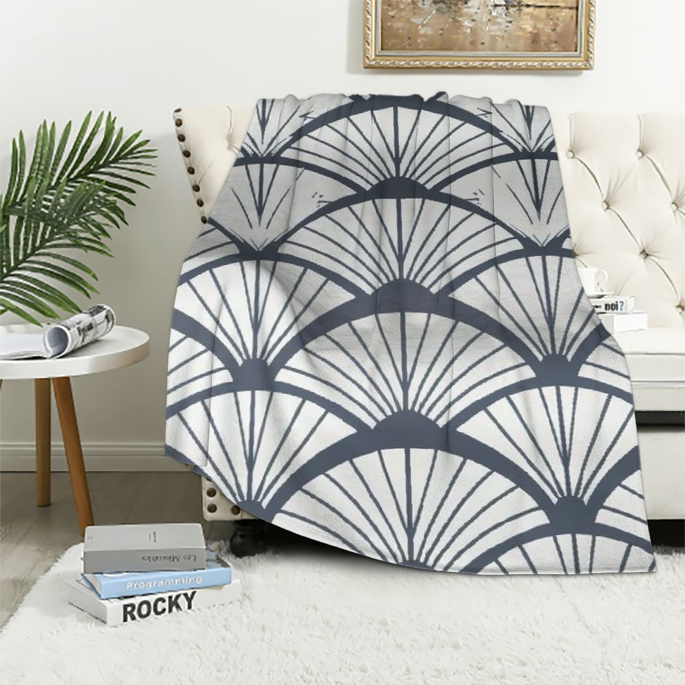 EastSmooth Geometric Duvet Cover Set, Seigaiha Pattern Overlapping Half ...