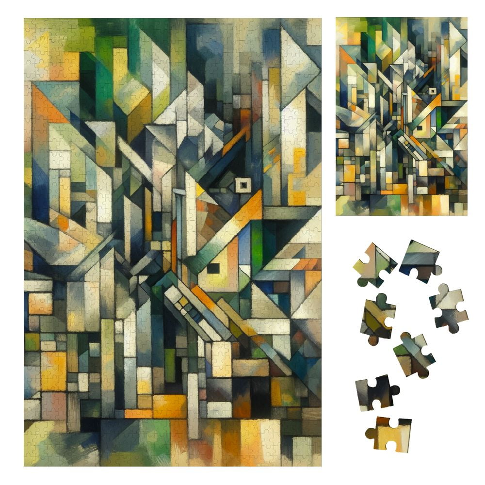 EastSmooth Geometric Shapes Wooden Jigsaw Puzzle Vertical Style Eco ...