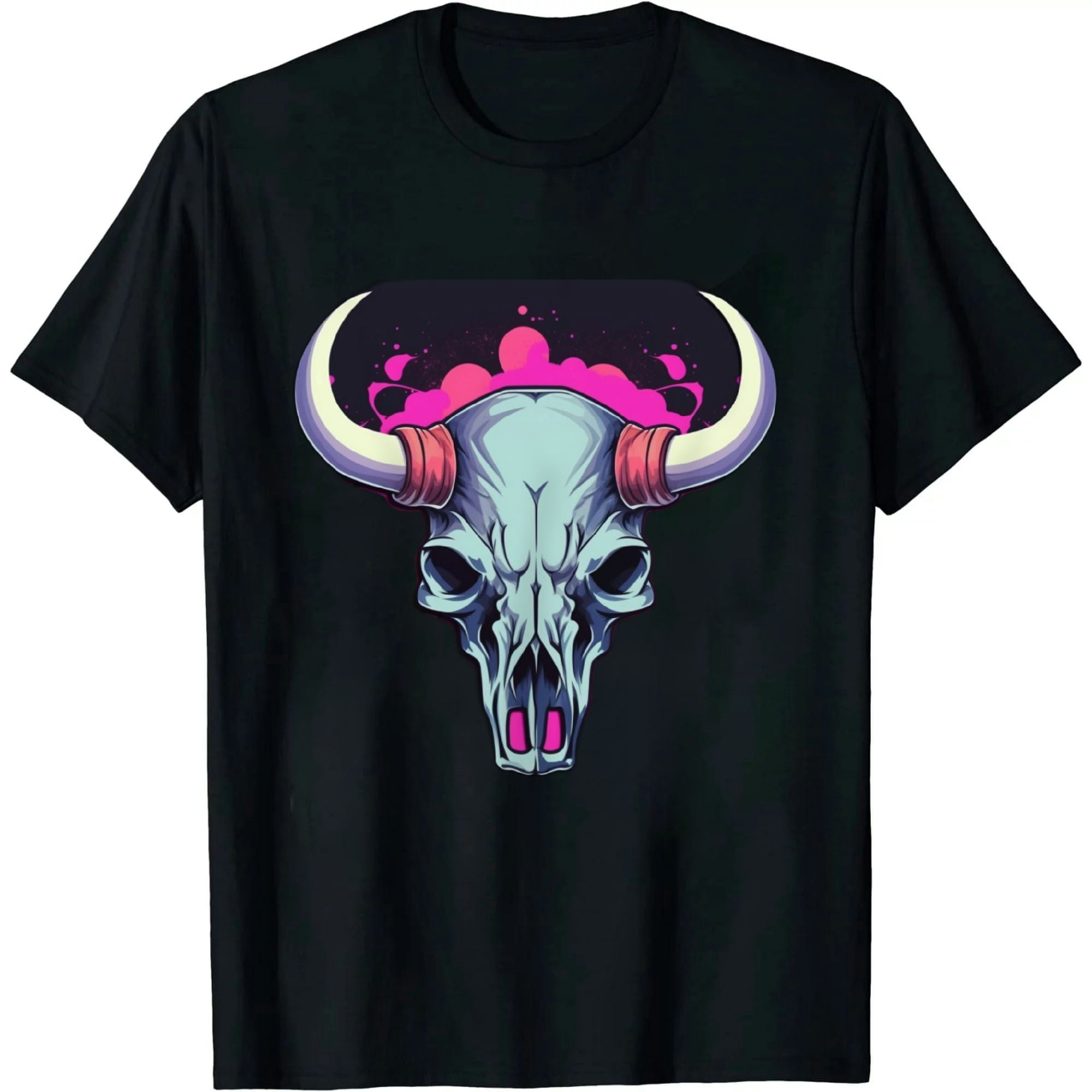 EastSmooth Gothic Bull Cow Skull Longhorns Animal Head Rodeo Cowboy T ...