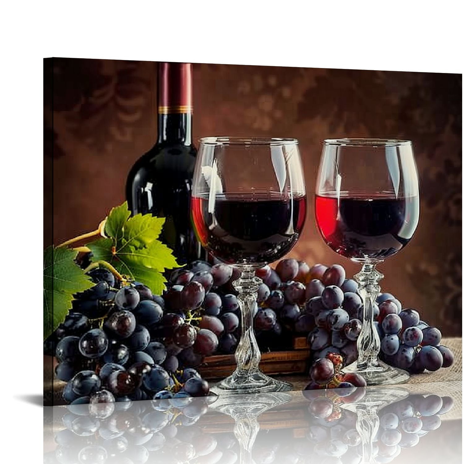 EastSmooth Grape Wine Wall Art Giclee Black Red Wine Bottles and ...
