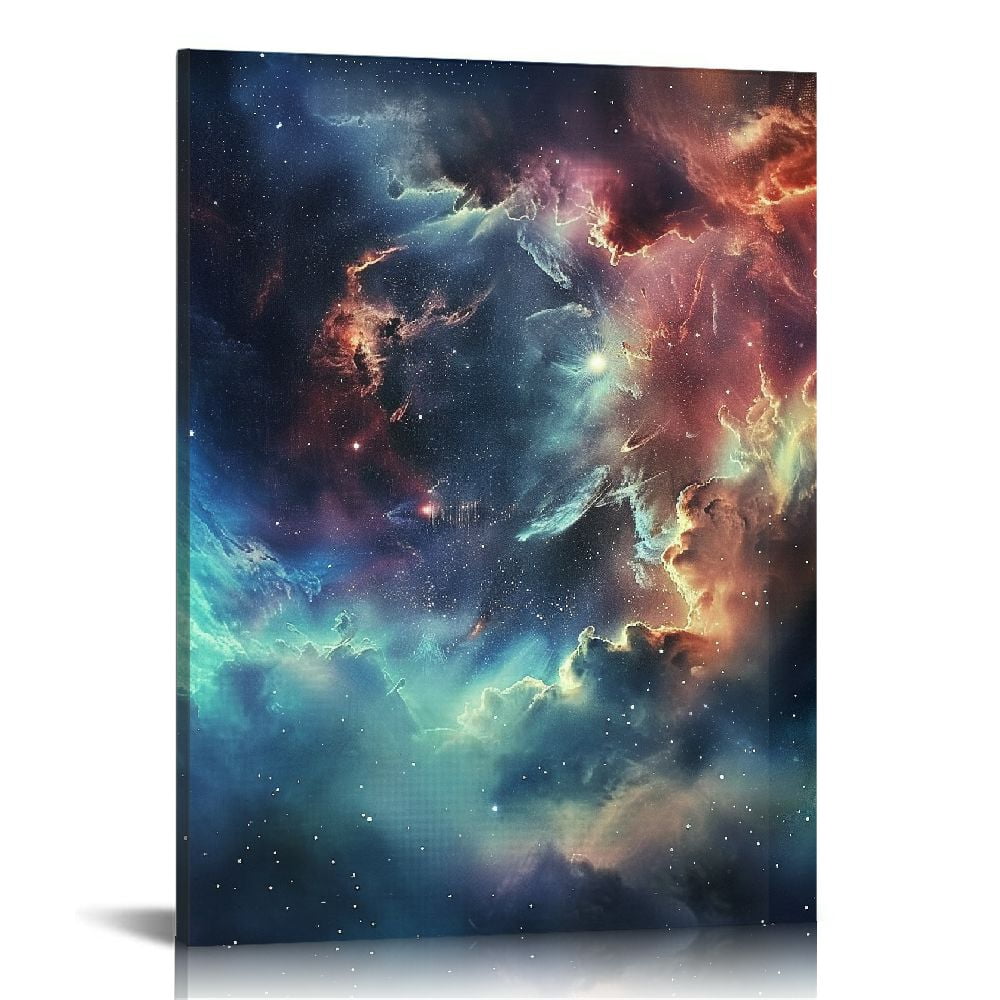 EastSmooth Green Blue Aurora Wall Art Northern Canvas Prints on Picture ...
