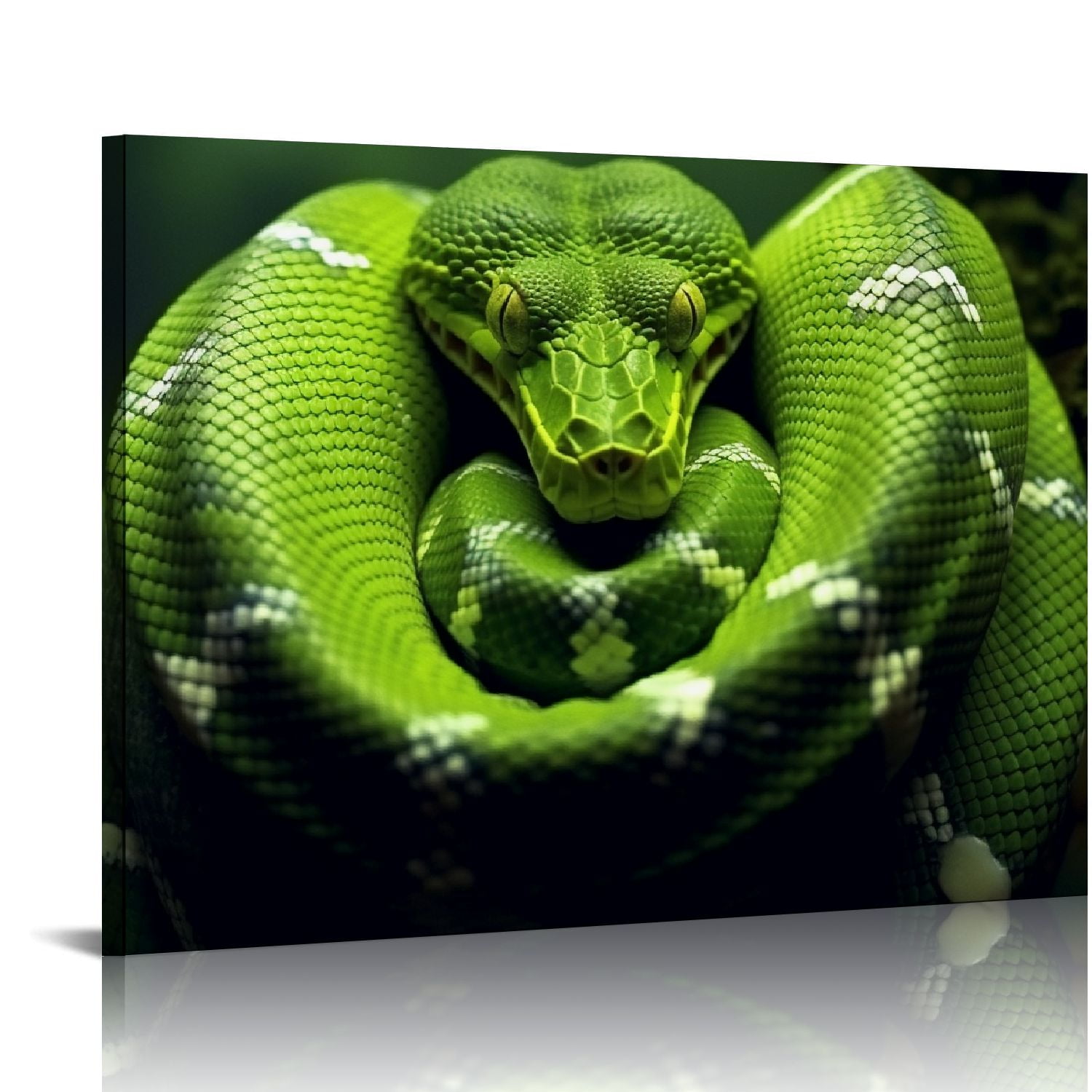 EastSmooth Green Snake Art Print Canvas Poster,Home Wall Decor ...