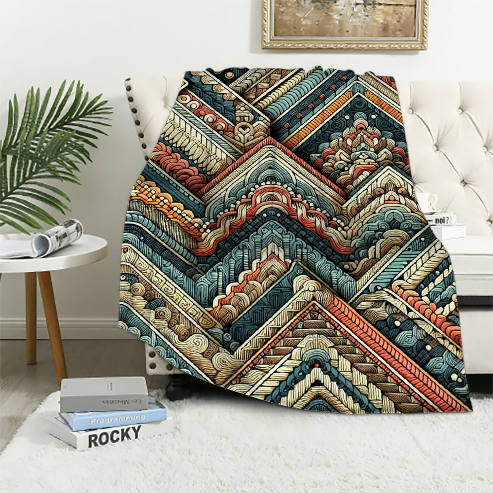 EastSmooth Grey Throw Blanket, Modern Striped Throw Blanket with ...