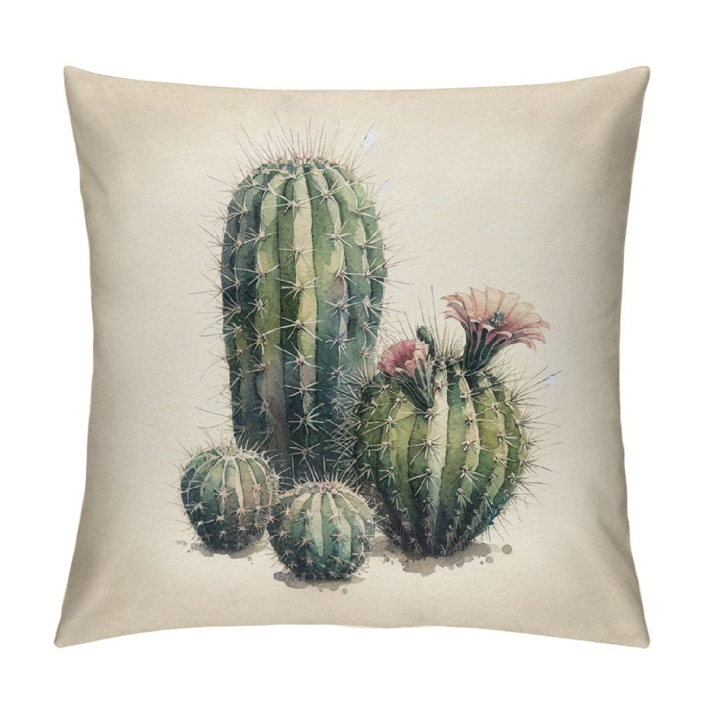 Lingy Hand Painted Green Cactus Plants In The Desert Inspiration ...